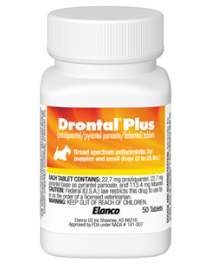 Drontal Plus for Puppies and Small Dogs 2 to 25 Pounds, 50 Tablets By ...
