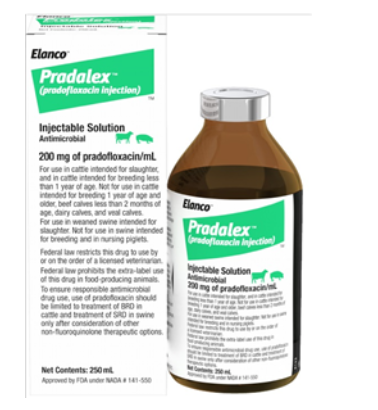 Pradalex (Pradofloxacin)Antimicrobial Injectable Solution 200mg/ 250mL ...