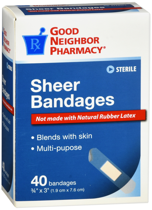 Good Neighbor Pharmacy Sheer Bandages Â¾x3 40ct BY GNP/Medline