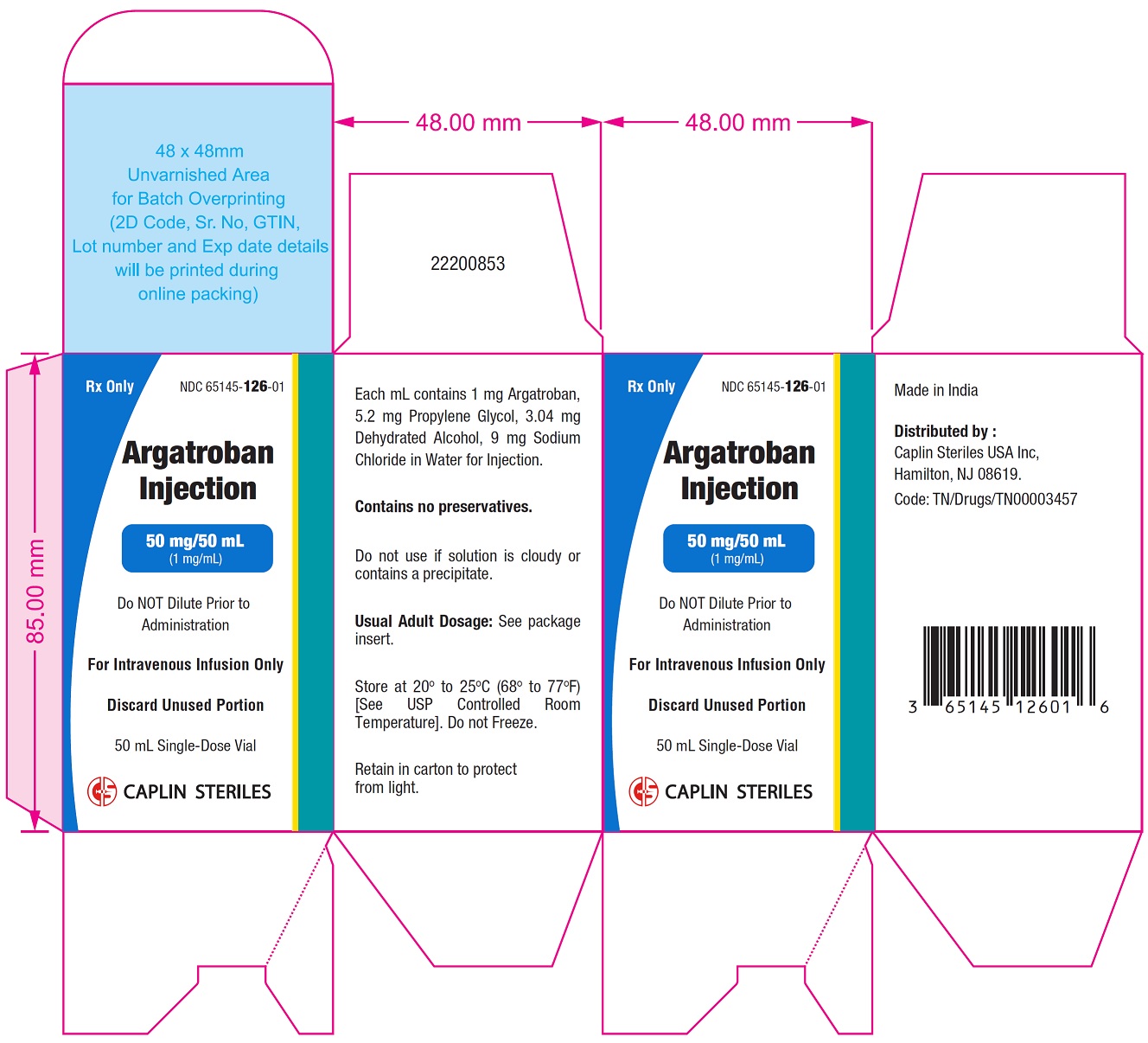 Rx Item-Argatroban 50 Mg Sdv 50 Ml Caplin Sterile Pharma Gen Acova