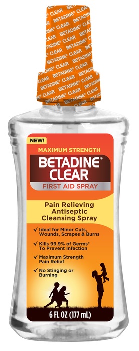 Betadine Clear Max Strength First Aid Spray 6oz