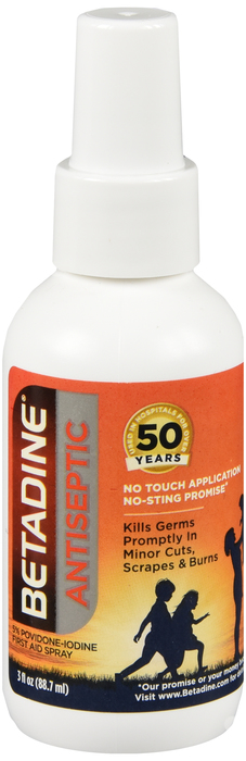 Betadine 5% Povidone-Iodine Antiseptic First Aid Spray 3 OZ