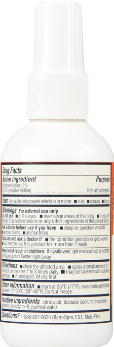Betadine 5% Povidone-Iodine Antiseptic First Aid Spray 3 OZ