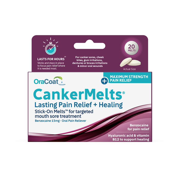 OraCoat CankerMelts Lasting Pain Relief + Healing Tablets 20ct