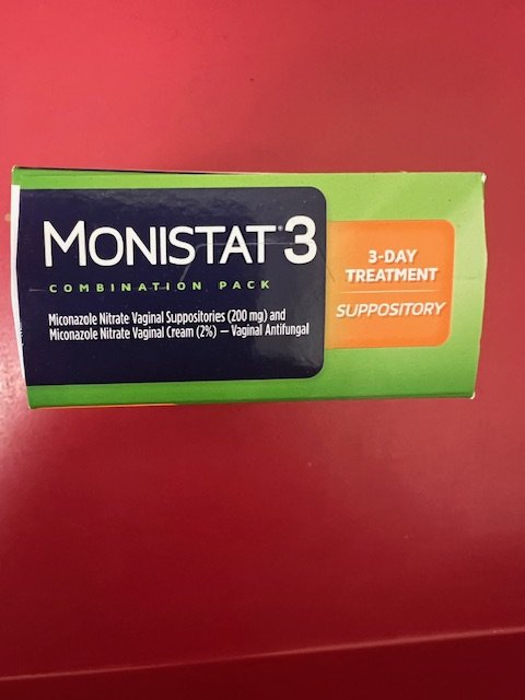 Case of 12-Monistat 3 Miconazole Disp Combo Pack (3 Supp+One Cream) One Box