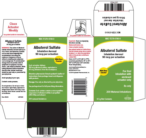 Rx Item-Albuterol Sulfate 90Mcg Inhaler Generic Proair By Armstrong Pharma