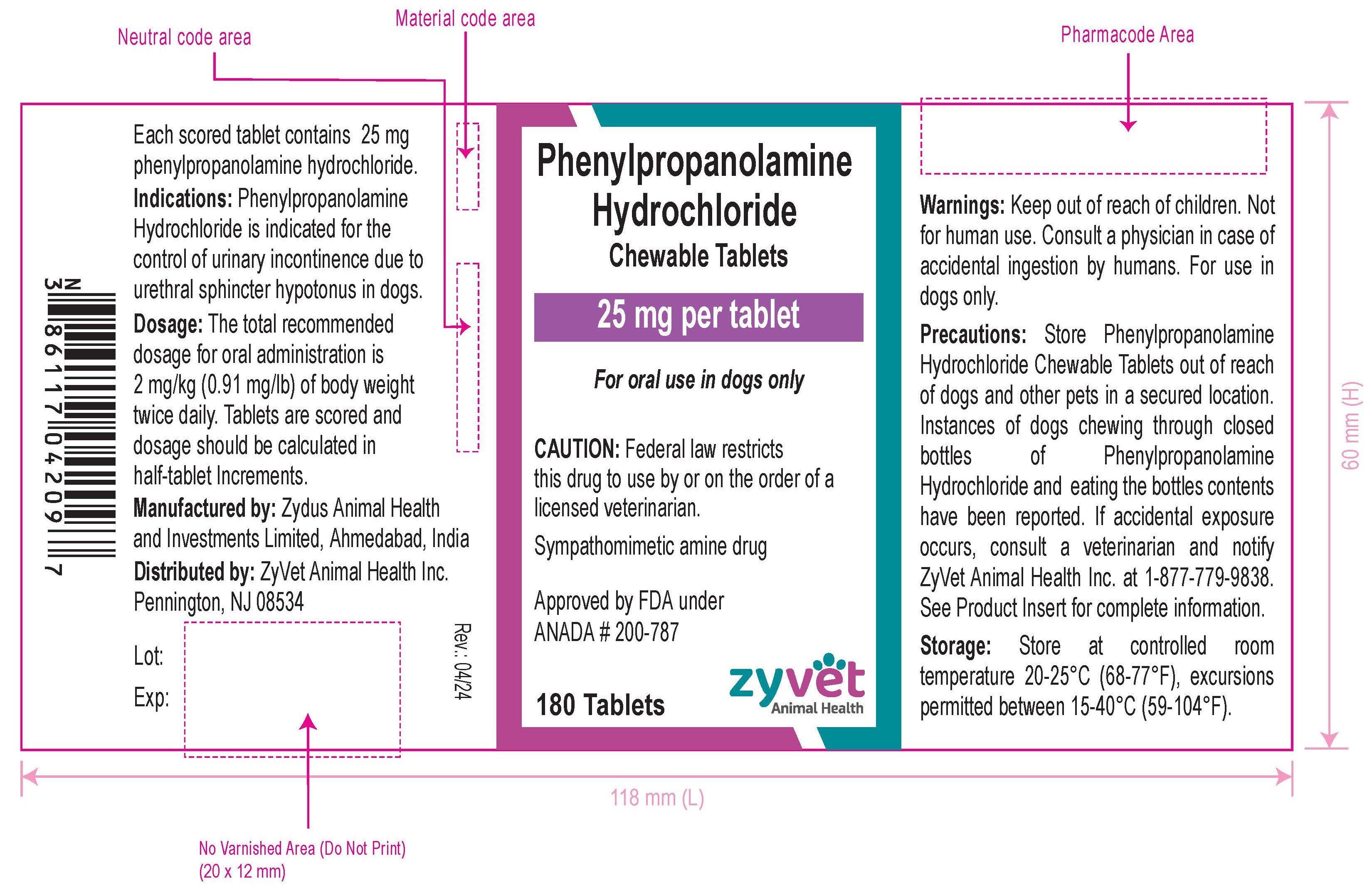 RX ITEM-Phenylpropanolamine Hydrochloride Chewable Tablets 25mg, 180 Count