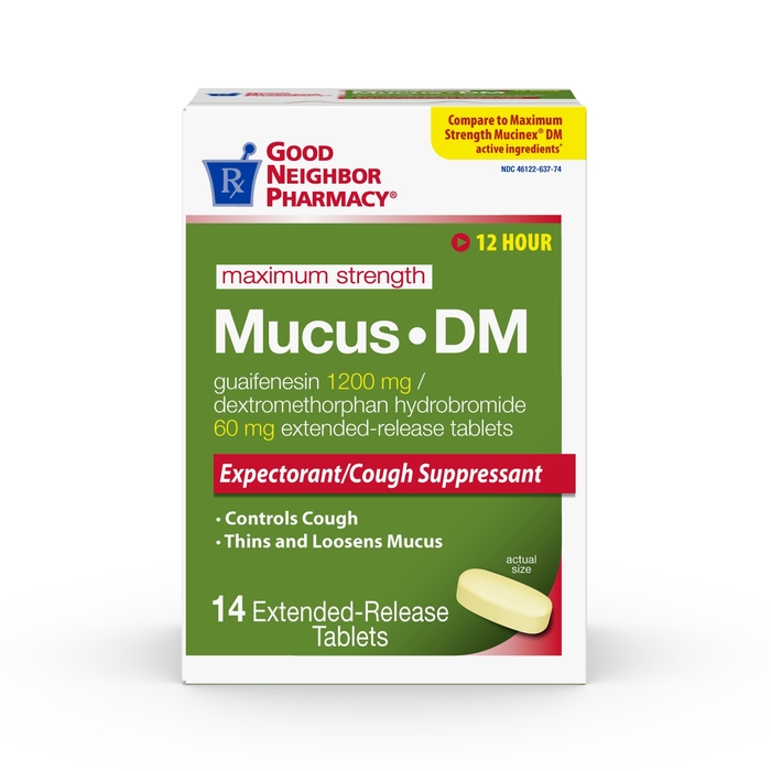 Case of 24-GNP Mucus DM Max Strength ER Tablets 14ct By Perrigo-GNP USA
