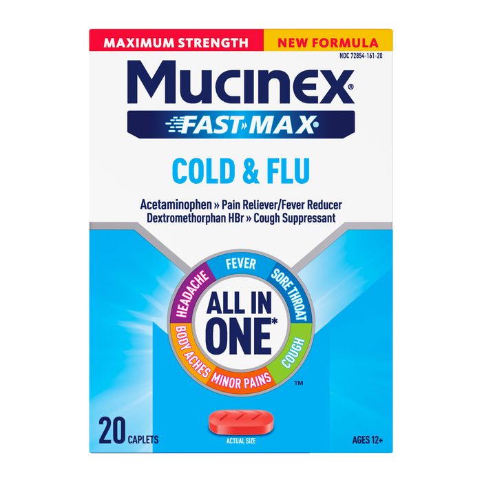 CASE OF 24-Mucinex Fast-Max Cold & Flu Caplets 20ct By RB Health US USA