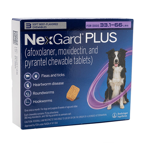 Nexgard Plus Dogs 33.1-66LBS By Boehringer Ingelheim Merial Pet Rx(Vet)