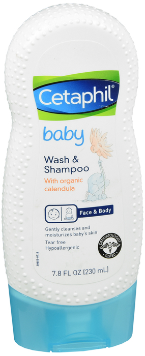Cetaphil Baby Wash & Shampoo With Natural Calendula 7.8 OZ By Galderma Labs