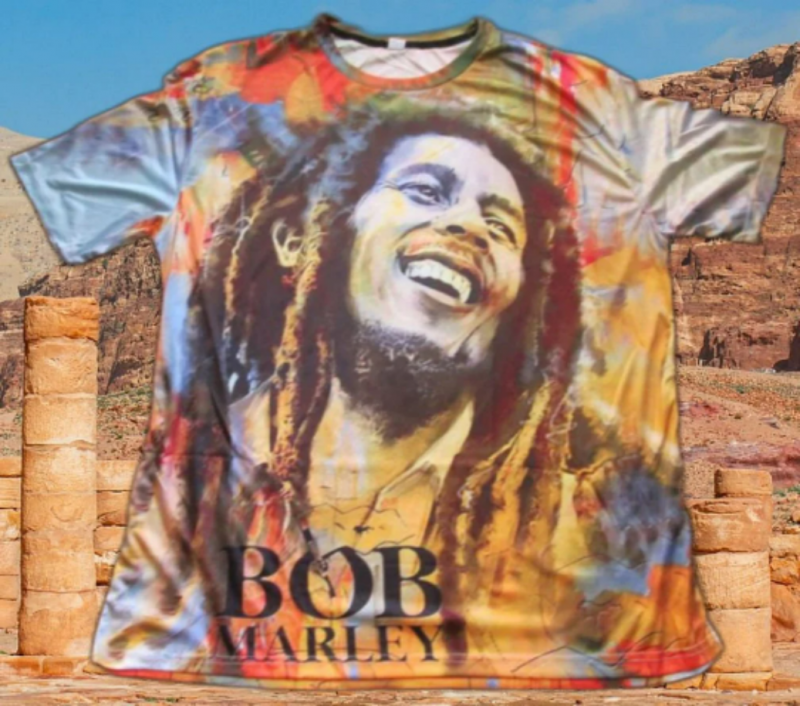 Bob Marley Logo Colorful Multicolored Fashion T Shirt For Men Size 3XL