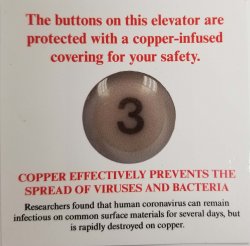 ANTIMICROBIAL ELEVATOR BUTTON COVERS (COPPER INFUSED)