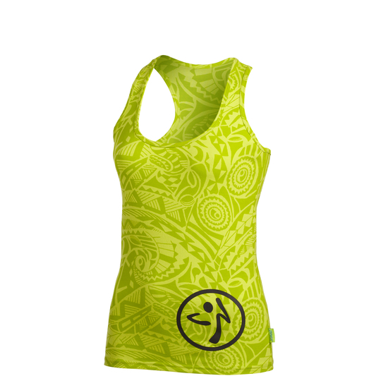 Zumba Tribe Racerback Tank Top sz Medium, Large - Zumba Green