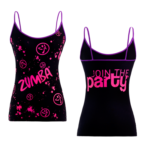 Zumba Paint Splatter Tank Top size Small - Black