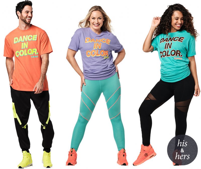 Zumba Dance In Color Unisex Party Tee - Orange, Purple, Blue