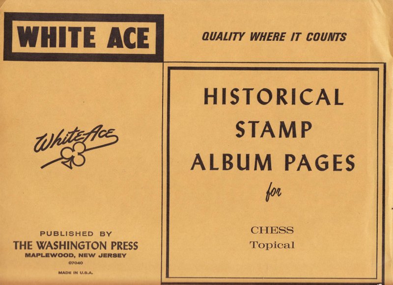 Chess on Stamps, White Ace Topical Stamps Album Pages