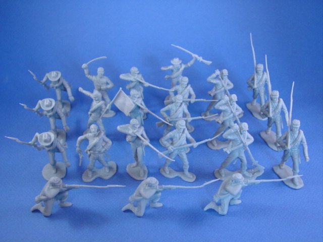 Marx Playset Civil War Confederate Toy Soldiers 22 Figures in 10 Poses