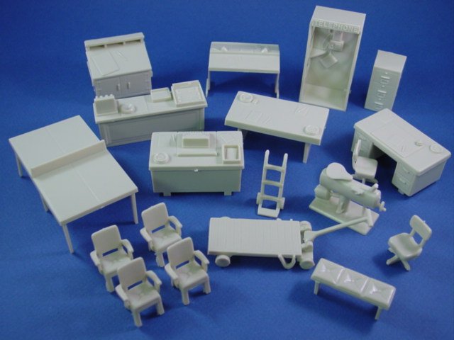 Marx Skyscraper Playset Reissue Furniture Set in Gray