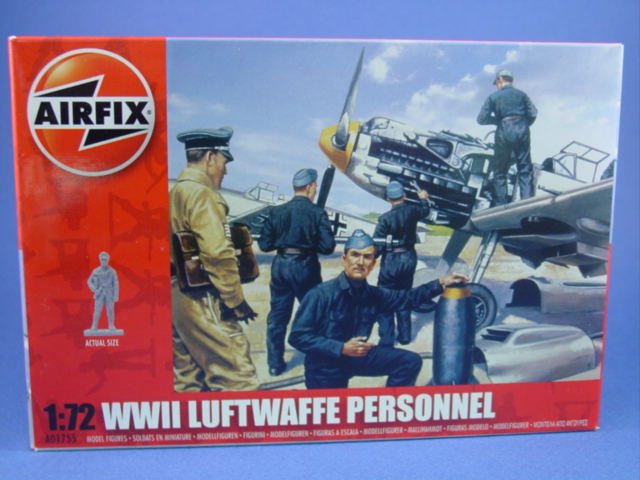 Airfix 1:72 Toy Soldiers WWII German Luftwaffe Personnel 46 Piece Set 1755