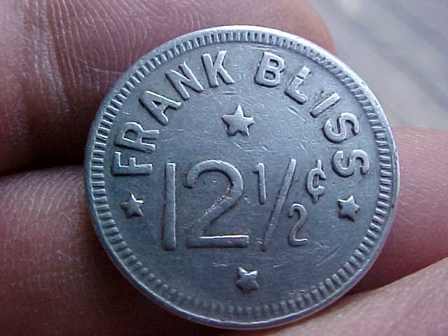 (Big Timber & Livingston, Montana) FRANK BLISS (Saloon) 12 1/2¢ Token