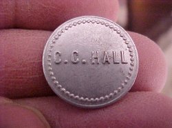 (Greenville, Ohio) C. C. HALL 5c Token