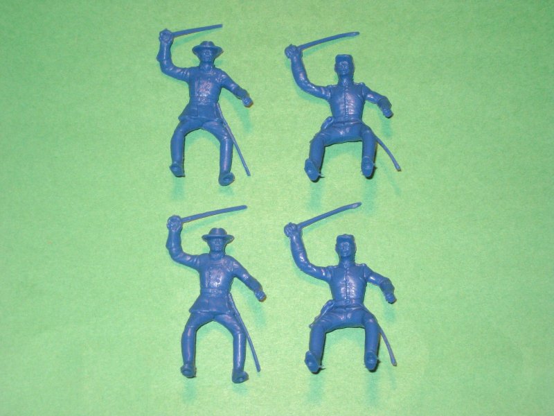 Marx Recast Set Of 4 ACW Union Cavalry Plastic Figures