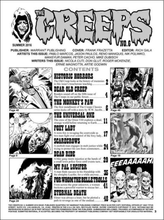 The Creeps comic magazine #6 Summer 2016 - CREEPY IS REBORN!