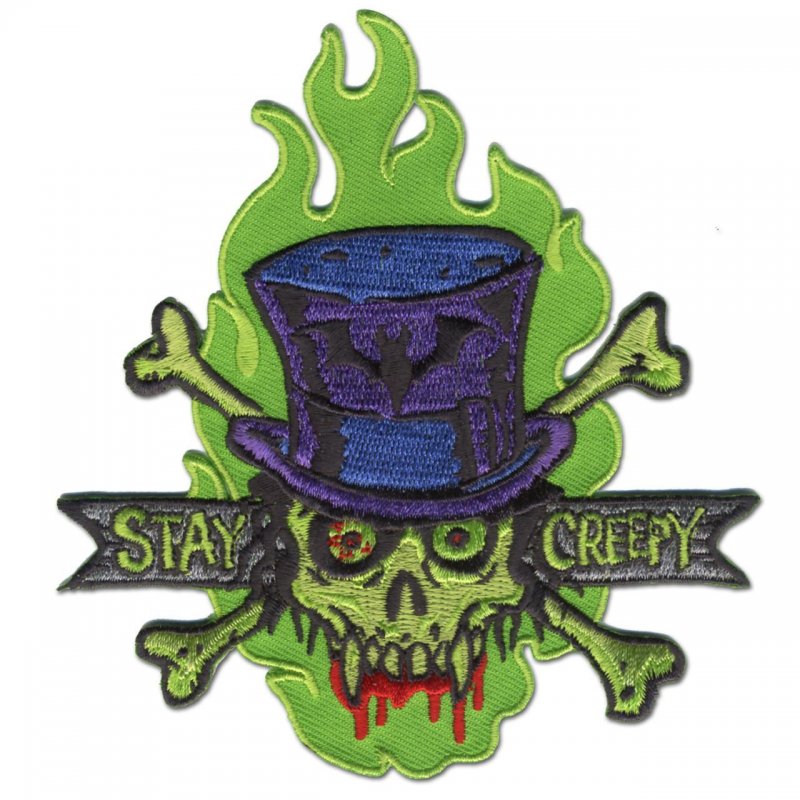 Stay Creepy Embroidered Patch - Large 5 inches x 4.5 inches Iron On!