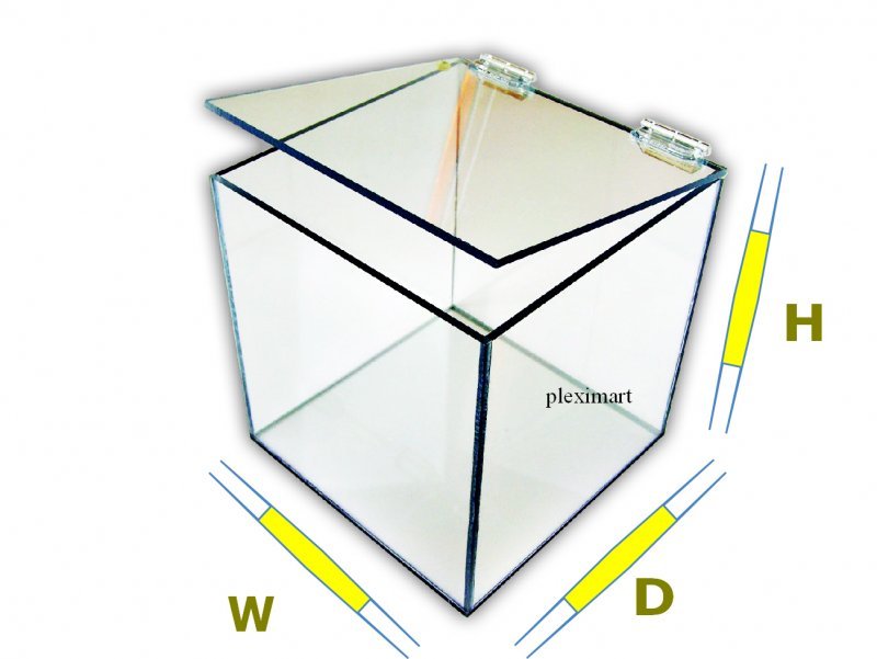 Custom Made Clear Lexan Polycarbonate Hinged Box