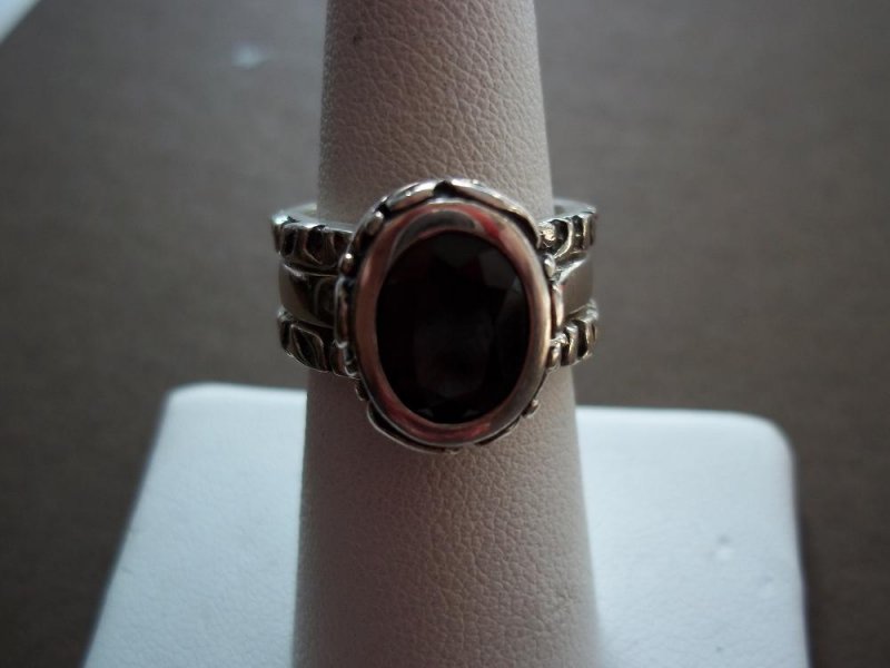 R1384 Retired Silpada Smoky Quartz Stackable Rings Size 7