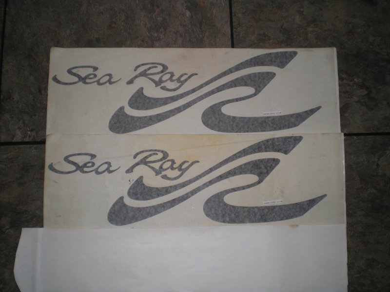 Sea Ray 1727511 OEM Reflective Black Vinyl Boat Decal S1825301 (PAIR)